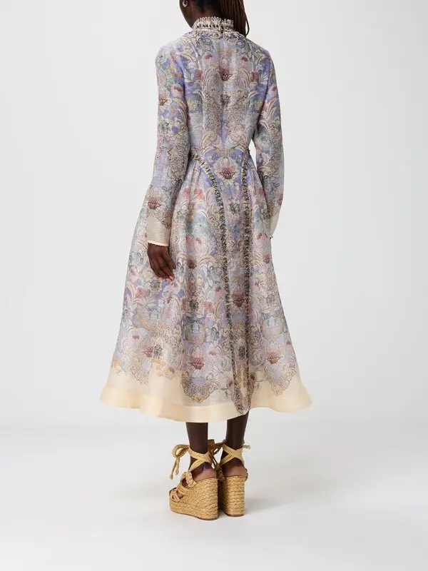 Zimmermann Rebellion Printed Linen And Silk Midi Dress