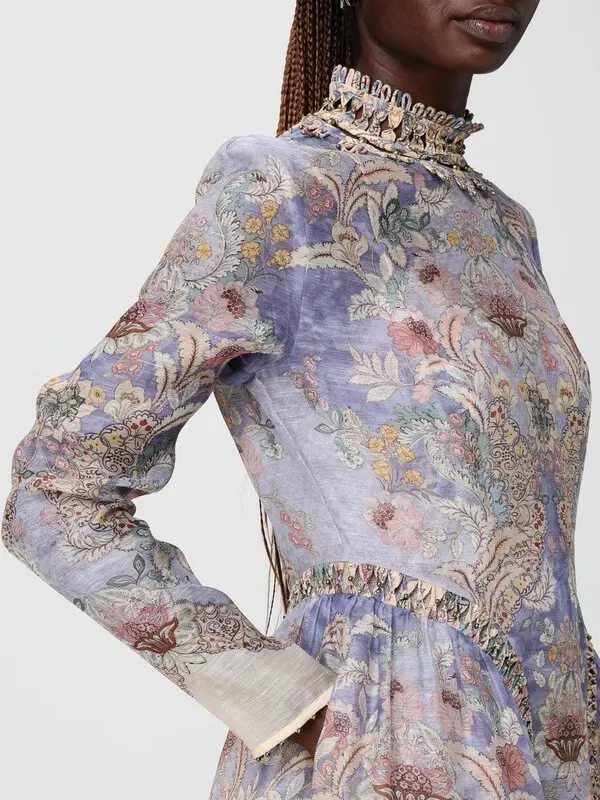 Zimmermann Rebellion Printed Linen And Silk Midi Dress