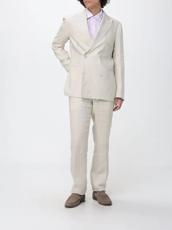 LARDINI Double-breasted Linen Blend Dress