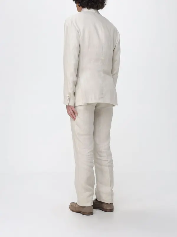 LARDINI Double-breasted Linen Blend Dress