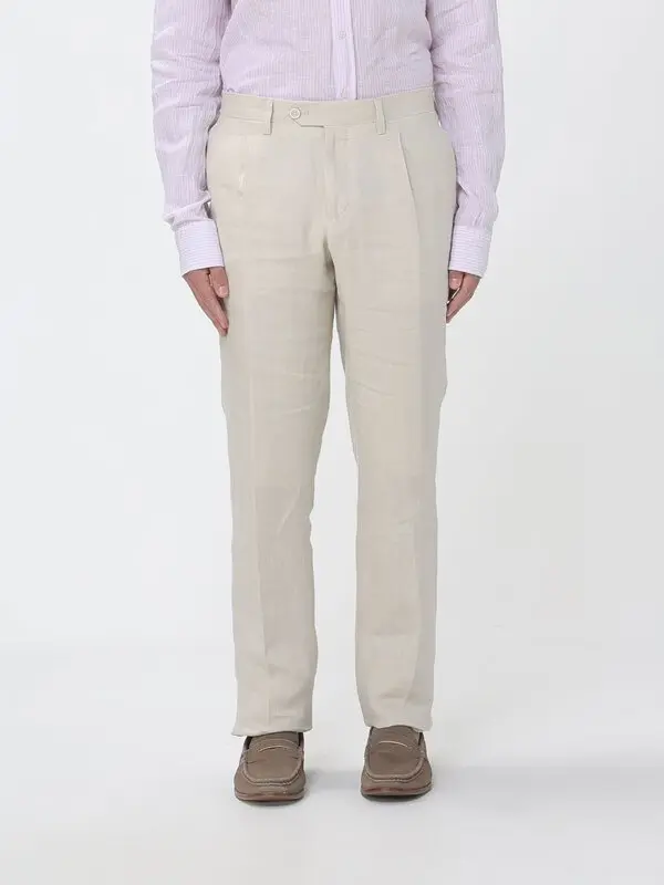 LARDINI Double-breasted Linen Blend Dress