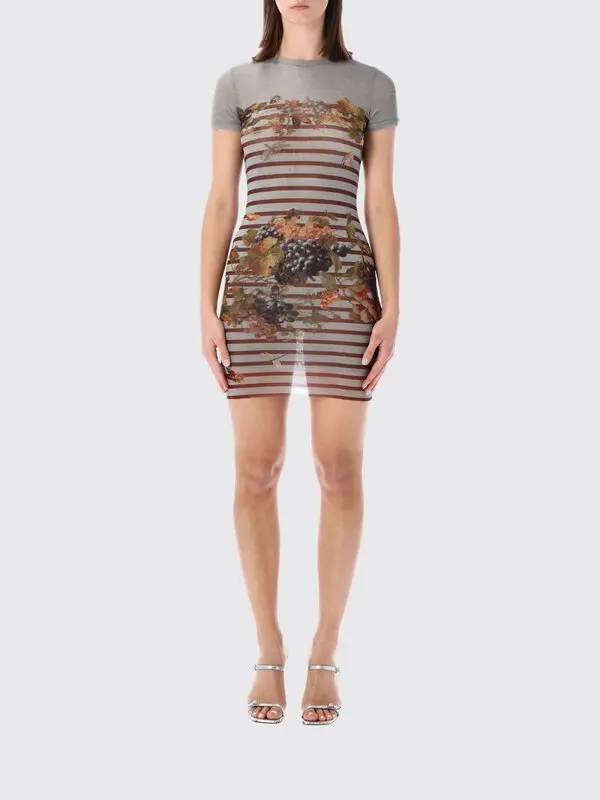 JEAN PAUL GAULTIER Printed Mesh Mini Dress