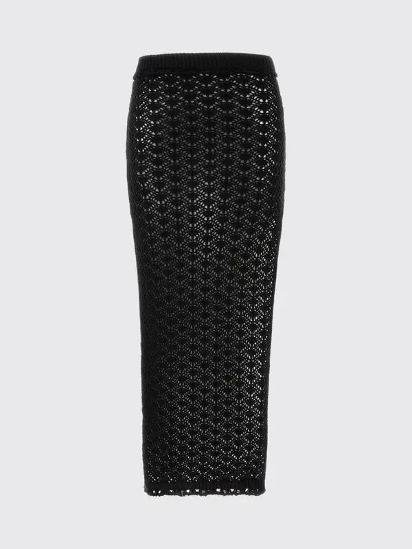 Blumarine High-waisted Crochet Maxi Skirt With Side Slit