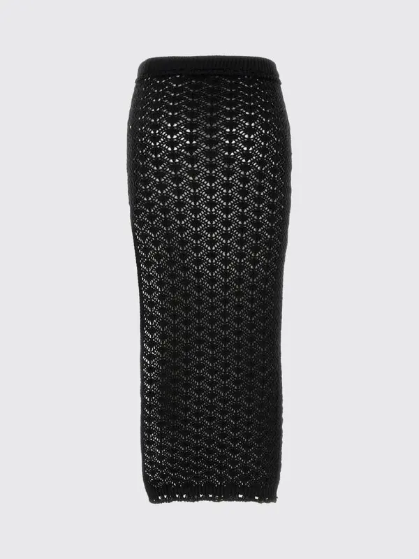 Blumarine High-waisted Crochet Maxi Skirt With Side Slit