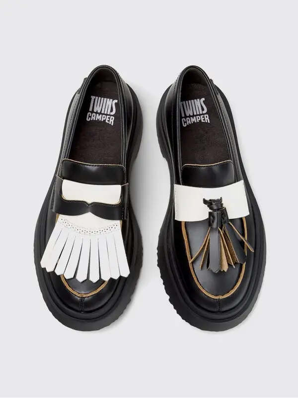 Camper Leather Loafers With Fringes And Tassels