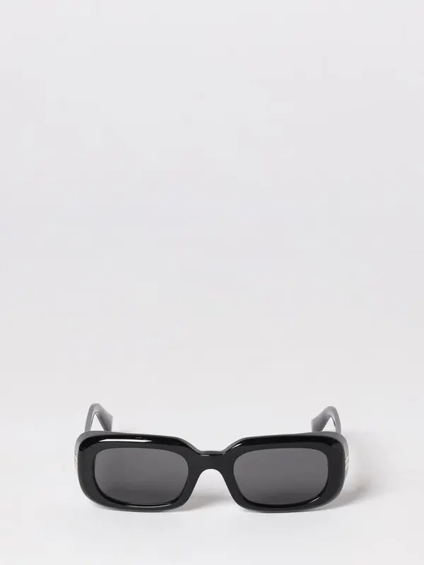 Miu Miu Rectangular Frame Acetate Sunglasses With Contrast Logo - Black