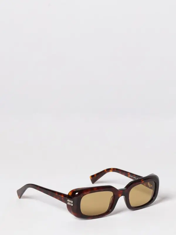 Miu Miu Rectangular Frame Acetate Sunglasses With Contrast Logo - Multicolor