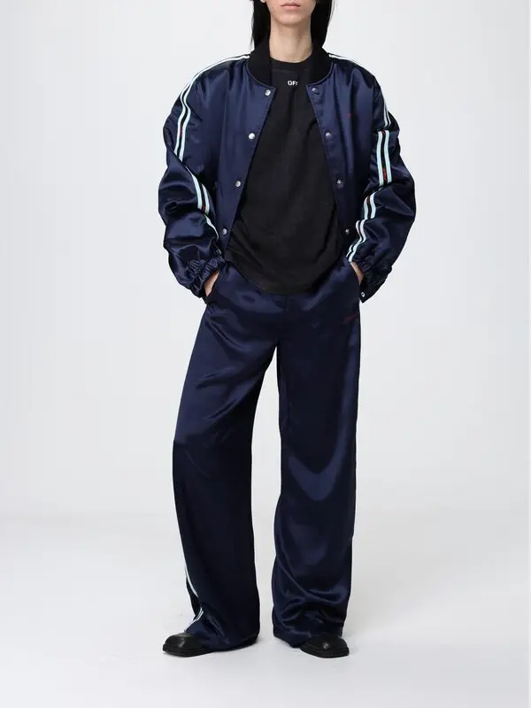 Off-White Satin Straight Trousers