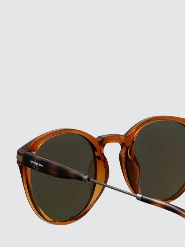 Calvin Klein Rounded Tortoiseshell Acetate Sunglasses - Transparent