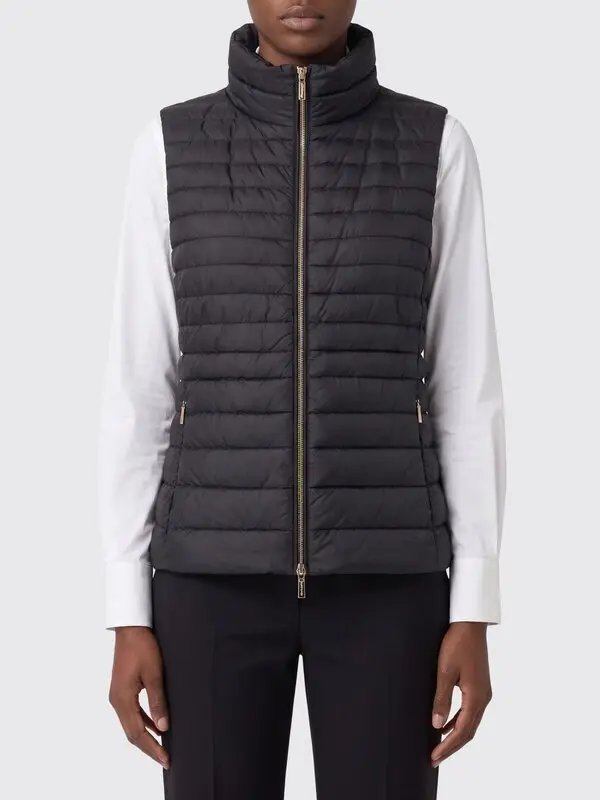 MOORER Padded And Quilted Zip Vest - Black