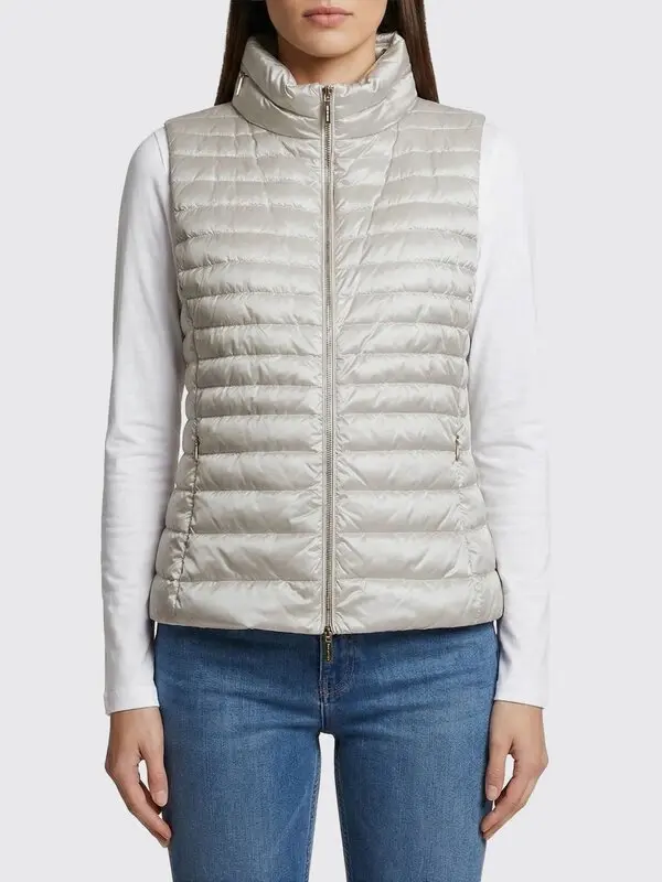 MOORER Padded Quilted Vest - Grey