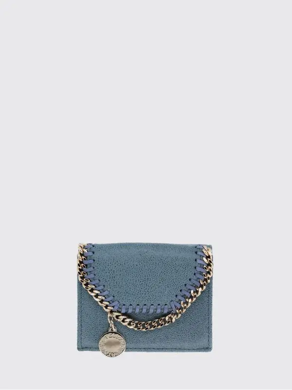Stella McCartney Falabella Crackled Synthetic Suede Wallet - Blue