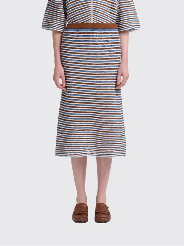 Marni Striped Knit Midi Skirt