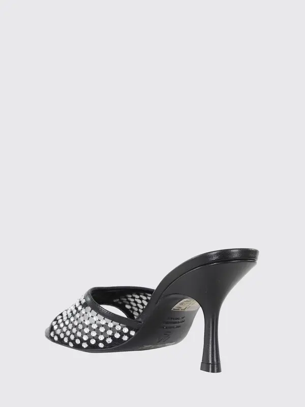 STUART WEITZMAN Mesh Nylon Mules With Rhinestones - Black