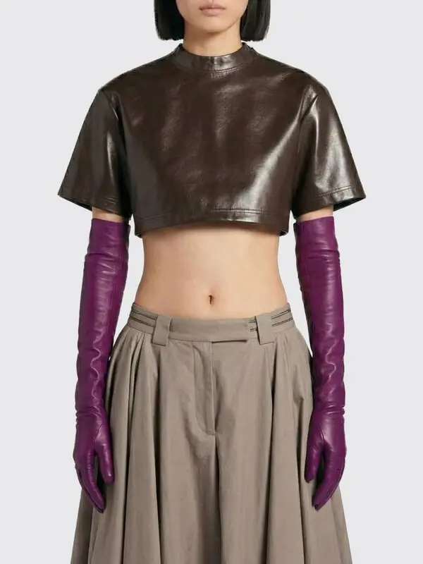 Balenciaga Leather Cropped Top