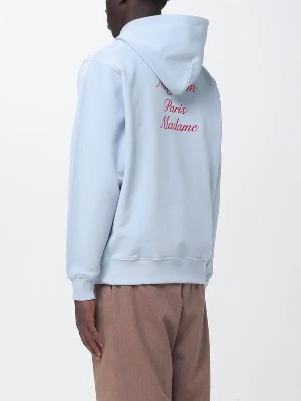Drole De Monsieur Cotton Hoodie With Slogan Print - Blue