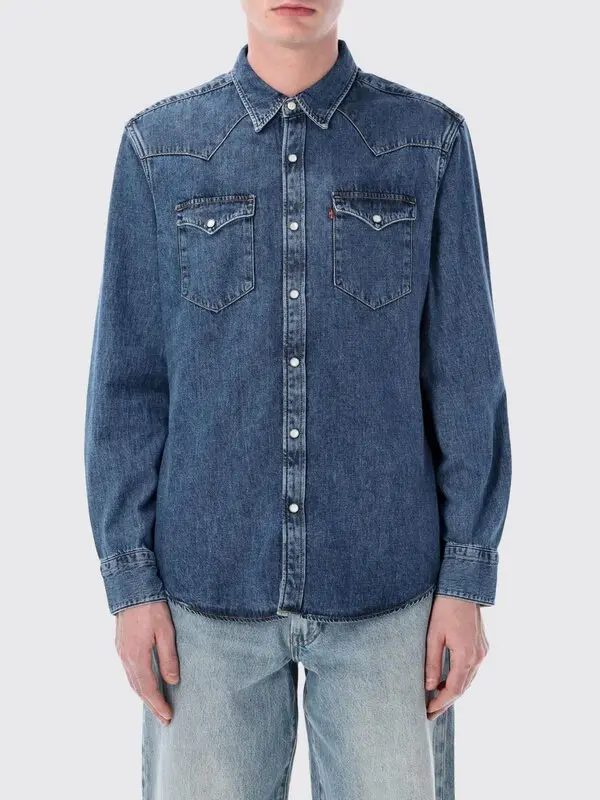 LEVI'S Barstow Long-sleeved Cotton Shirt - Blue