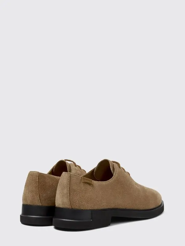 Camper Suede Derby Shoes With Low Heel - Brown