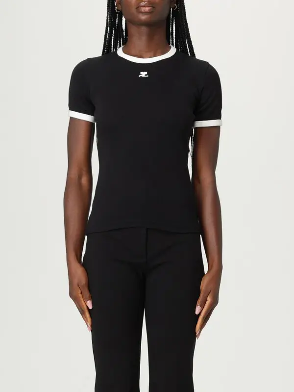 COURREGES Logo T-shirt - Black