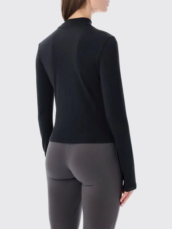 Nike Stretch Cotton Blend High Neck Long Sleeve Top - Black