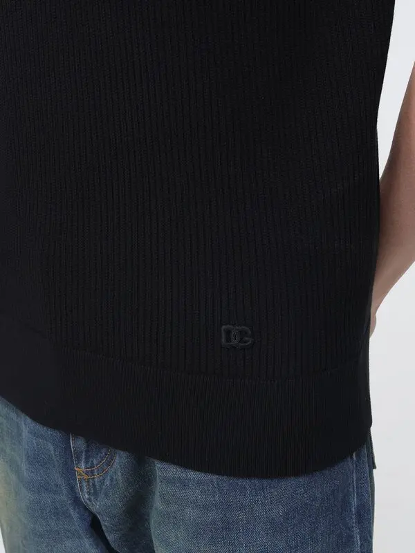 Dolce & Gabbana Cotton Knit Polo Shirt - Black