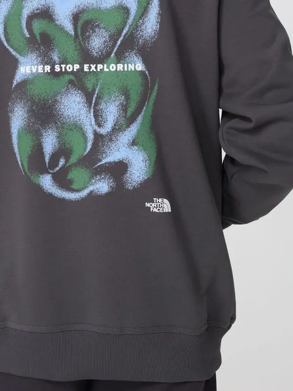 The North Face Cotton Hoodie With Graphic Detail - Grey