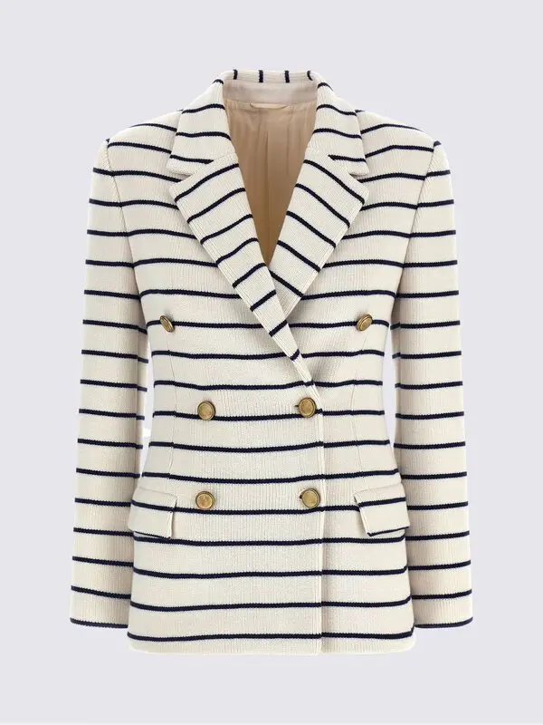 Brunello Cucinelli Striped Cotton Double-breasted Blazer