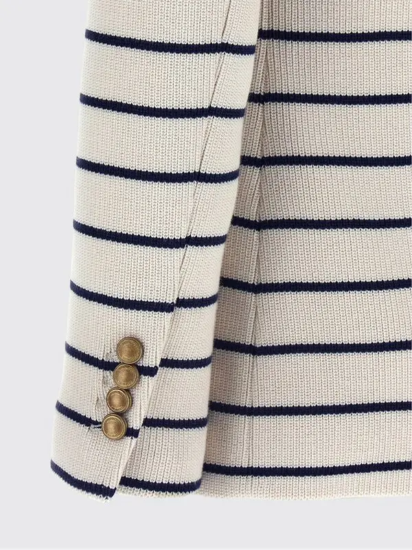 Brunello Cucinelli Striped Cotton Double-breasted Blazer