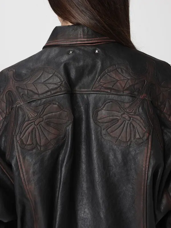 GOLDEN GOOSE Embellished Leather Bomber Jacket