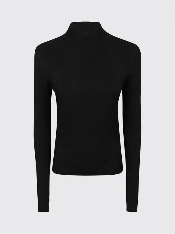 Victoria Beckham Slim Fit Ribbed Merino Wool Turtleneck Sweater