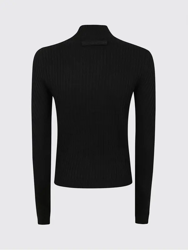 Victoria Beckham Slim Fit Ribbed Merino Wool Turtleneck Sweater