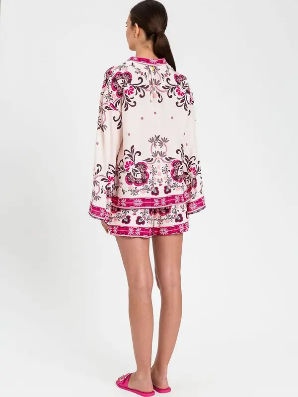 TWINSET Liberty Cotton Kaftan - Fuchsia