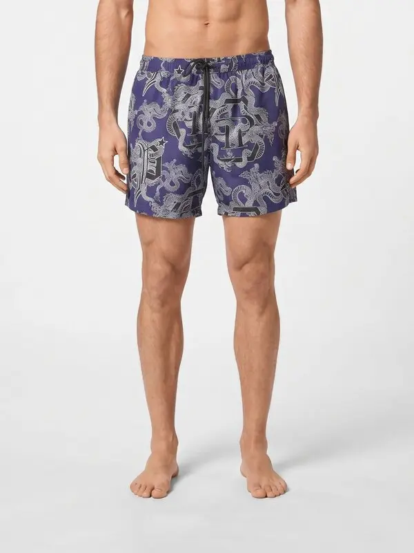 Philipp Plein Printed Polyester Swimsuit