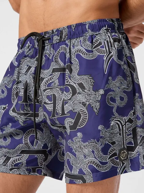 Philipp Plein Printed Polyester Swimsuit