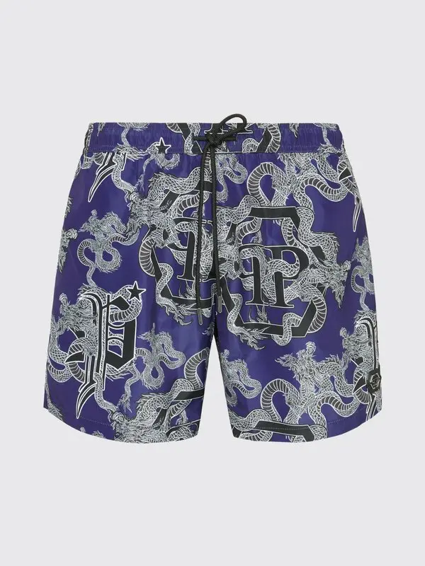 Philipp Plein Printed Polyester Swimsuit