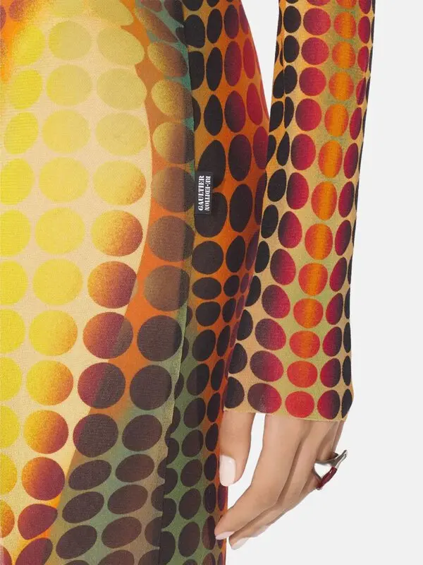 JEAN PAUL GAULTIER Long Sleeve Printed Maxi Dress
