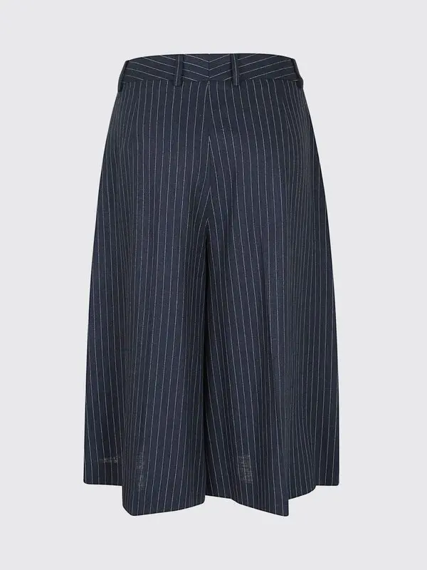LARDINI Striped Linen Blend Cropped Trousers