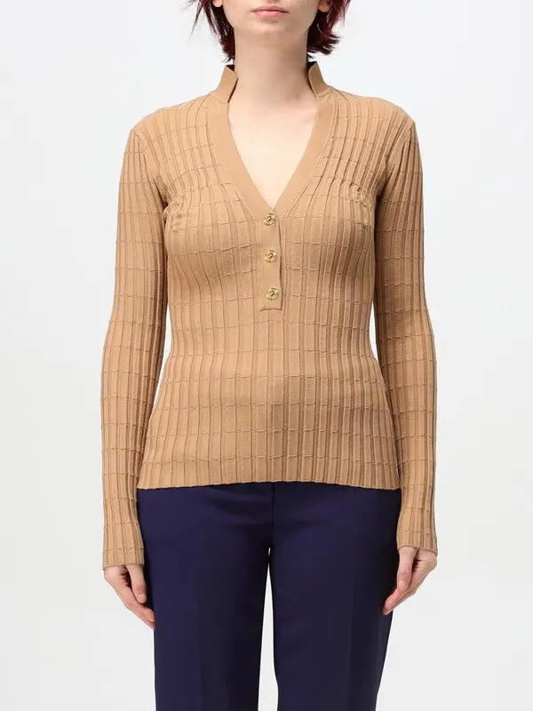Elisabetta Franchi Ribbed Knit Jumper With Button Detail