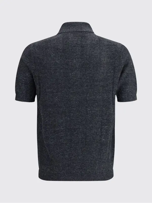 Brunello Cucinelli Cotton Knit Polo Shirt - Black