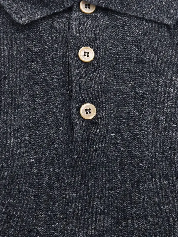 Brunello Cucinelli Cotton Knit Polo Shirt - Black