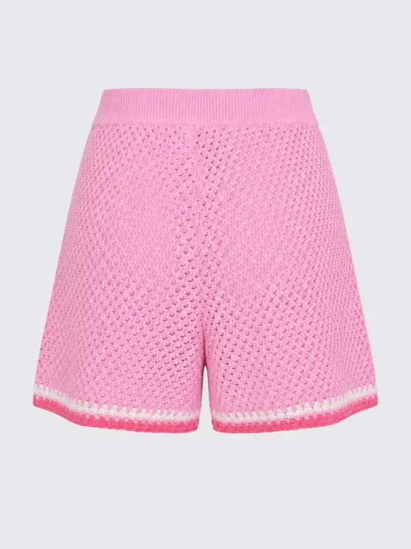 MC2 SAINT BARTH Crocheted Shorts With Graphic Motif - Multicolor