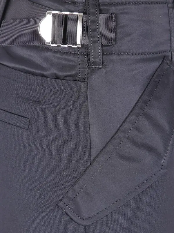 Sacai Wide Leg Trousers - Black