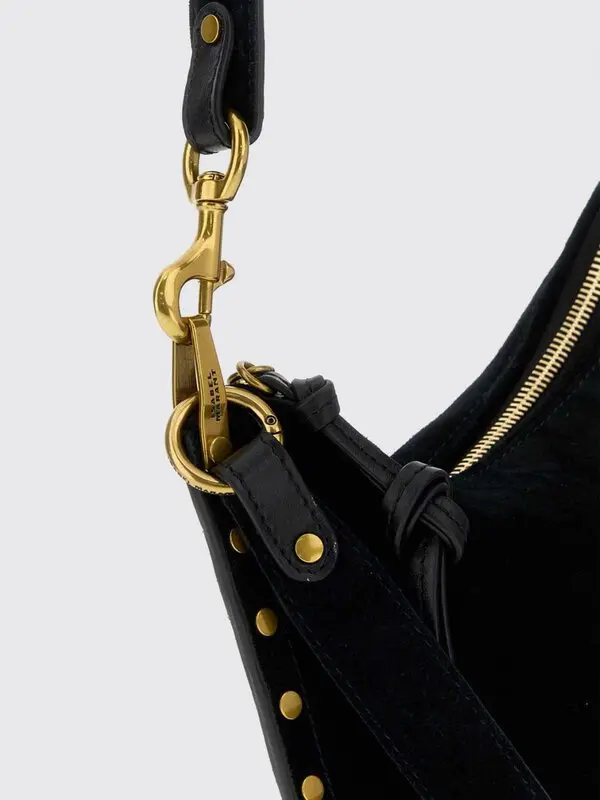 Isabel Marant Étoile Oskan Studded Suede Hobo Bag - Black
