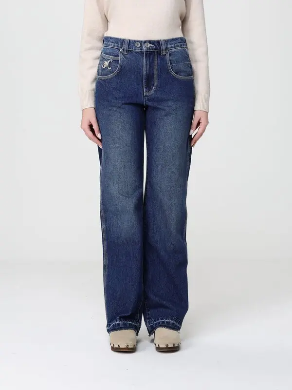 Isabel Marant Étoile Wide Leg Jeans In Cotton Denim - Blue