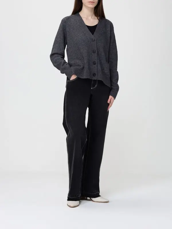 Isabel Marant Étoile Wide Leg Jeans In Cotton Denim - Grey