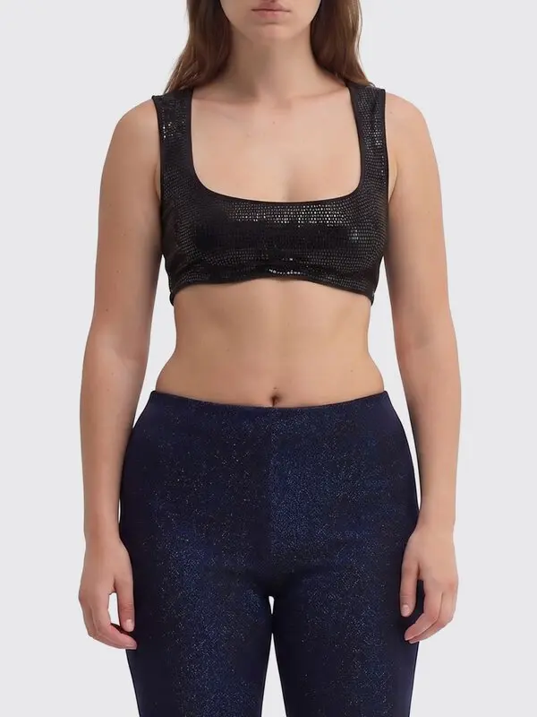 MARGHERITA MACCAPANI Bralette Crop Top In Technical Fabric And Sequins