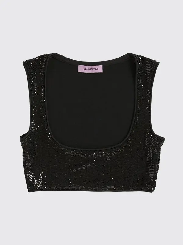 MARGHERITA MACCAPANI Bralette Crop Top In Technical Fabric And Sequins
