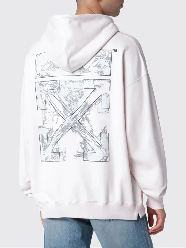 Off-White Cotton Sweatshirt With Arrow Print