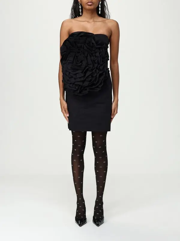 ROTATE BY BIRGER CHRISTENSEN Strapless Dress With Floral Embellishment
