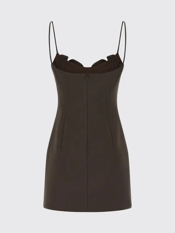 Magda Butrym Flower Applique Virgin Wool Mini Dress